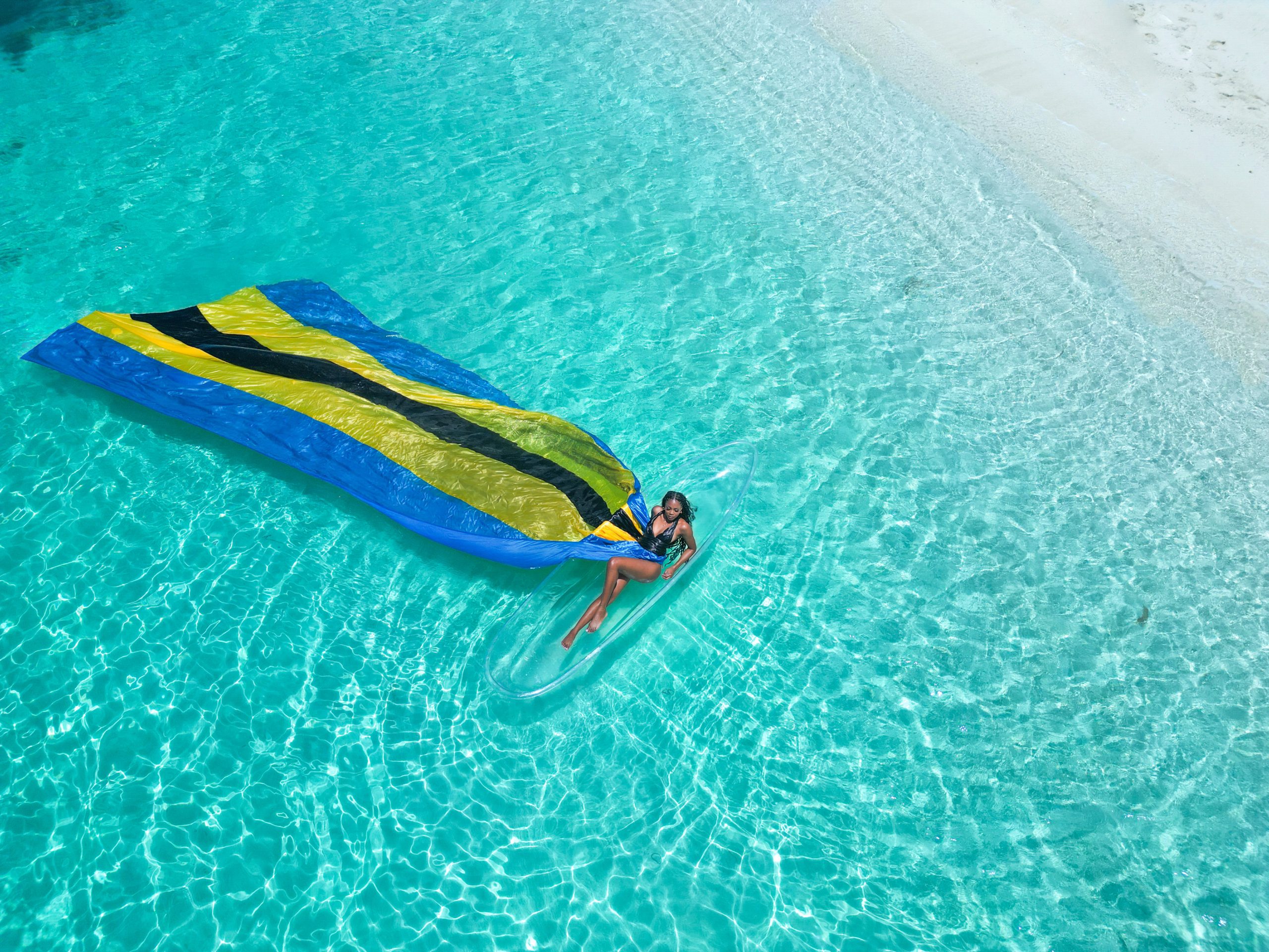 Clear Kayak Floating Dress Photoshoot in Nassau, Bahamas - Open Water Tours