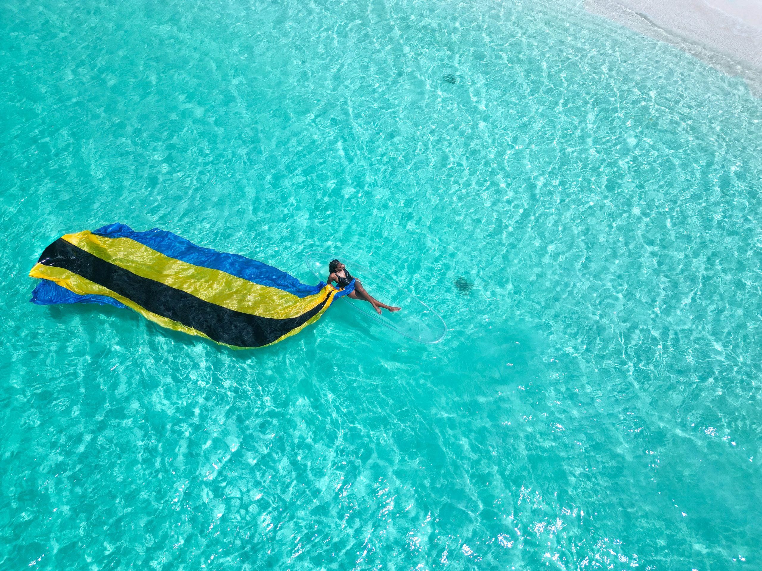 Clear Kayak Floating Dress Photoshoot in Nassau, Bahamas - Open Water Tours